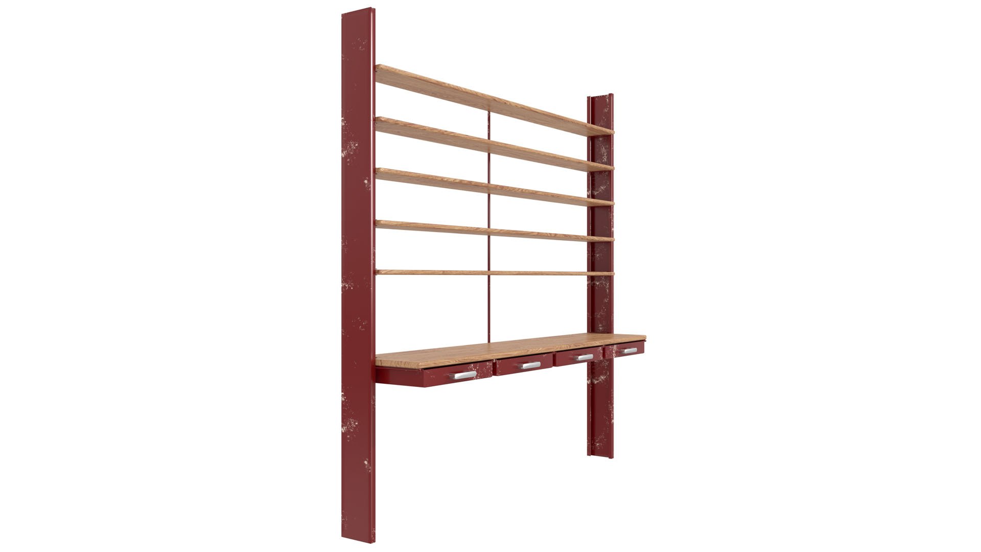 Jean Prouve Console With Bookcase 3D Model - TurboSquid 2235462