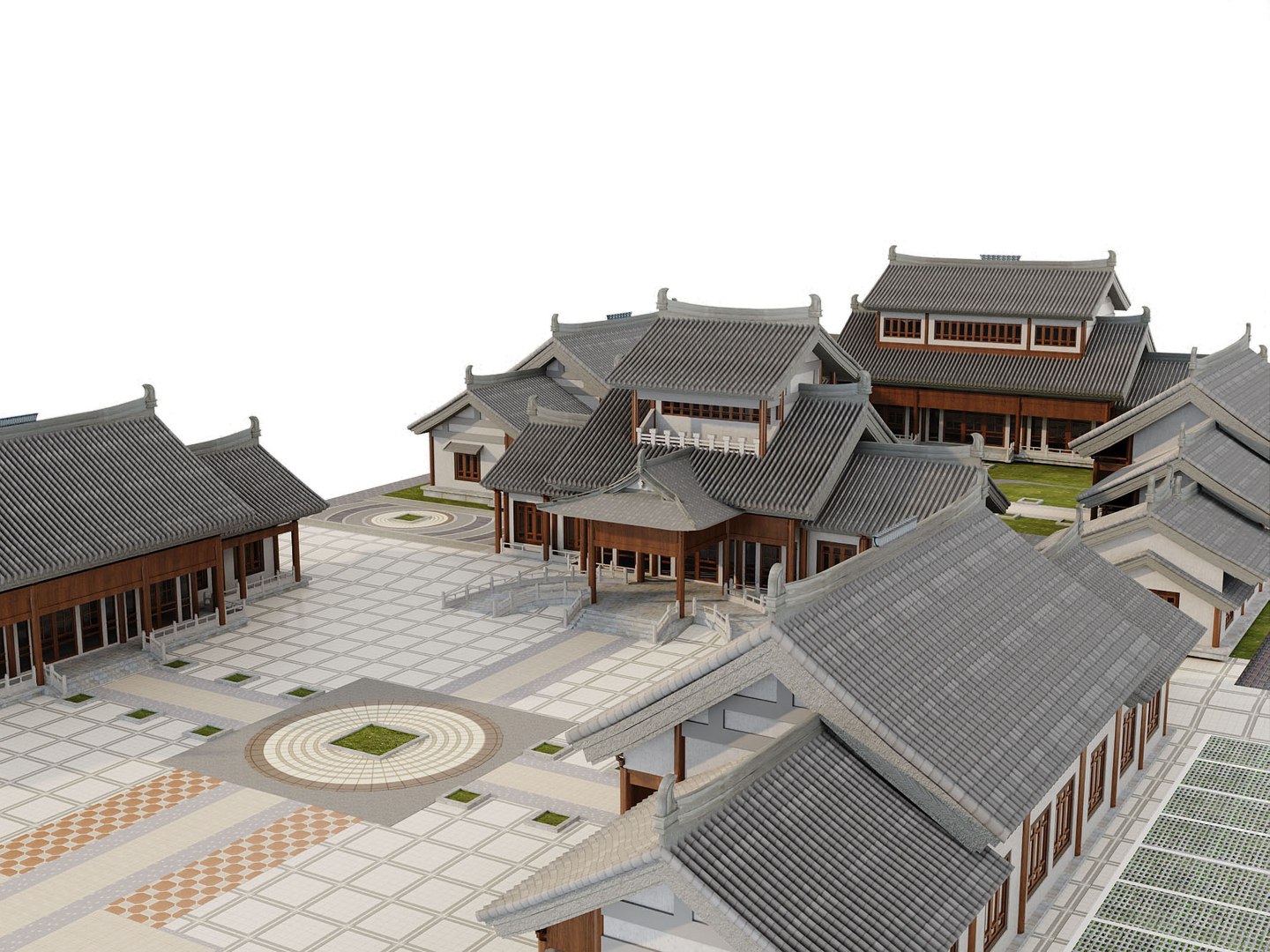 3D Japan Courtyard Complex - TurboSquid 2487461
