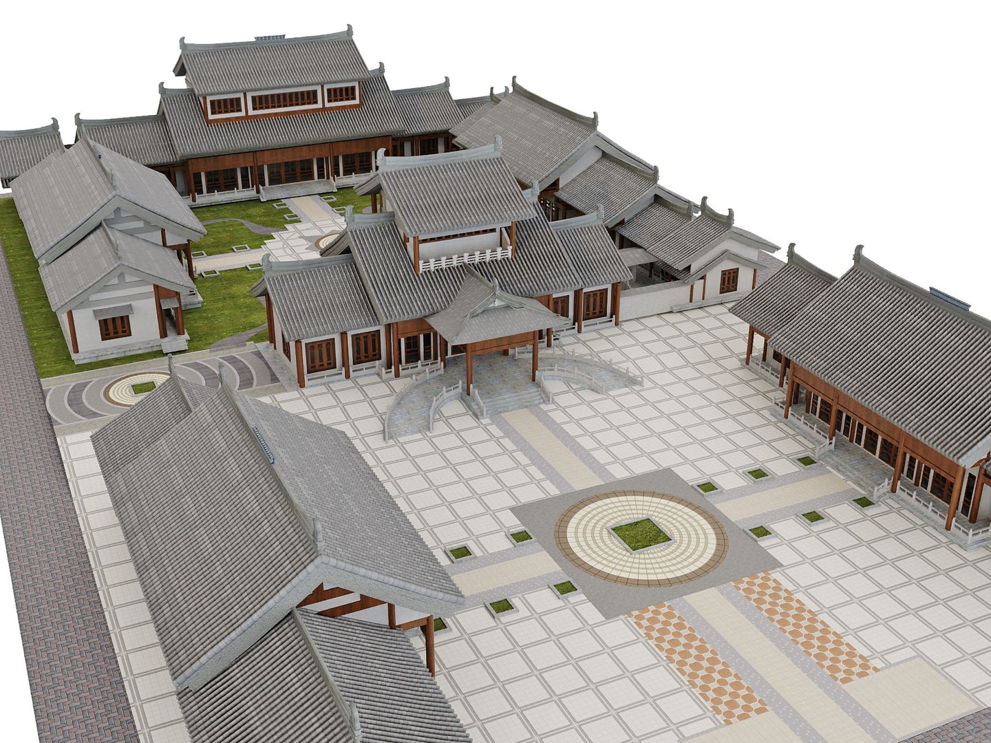 3D Japan Courtyard Complex - TurboSquid 2487461