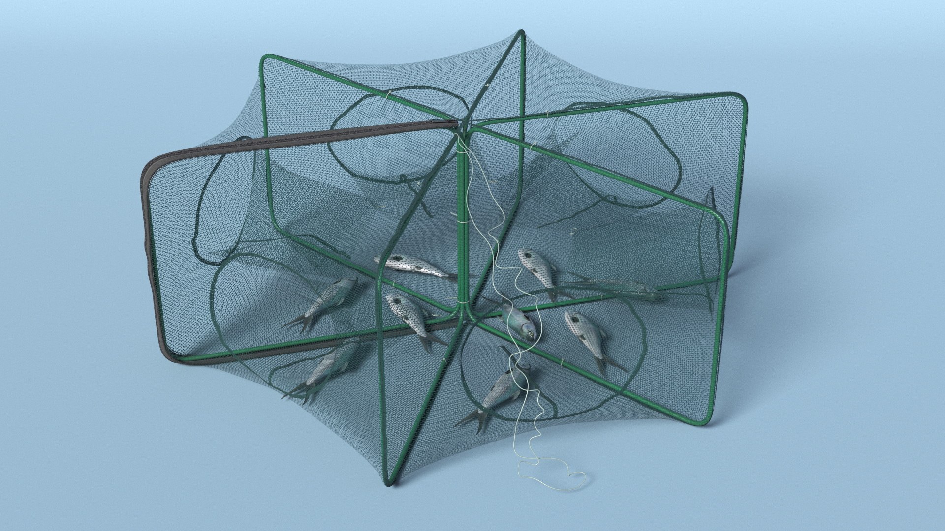 3D Mesh Fishing Trap With Fish Inside Model - TurboSquid 2383096