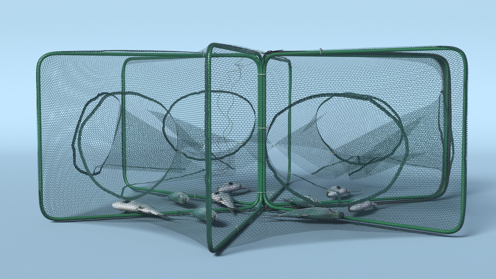 3D Mesh Fishing Trap With Fish Inside Model - TurboSquid 2383096
