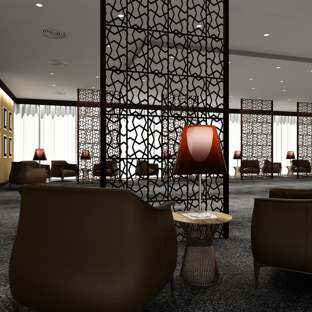 3ds max office reception scene