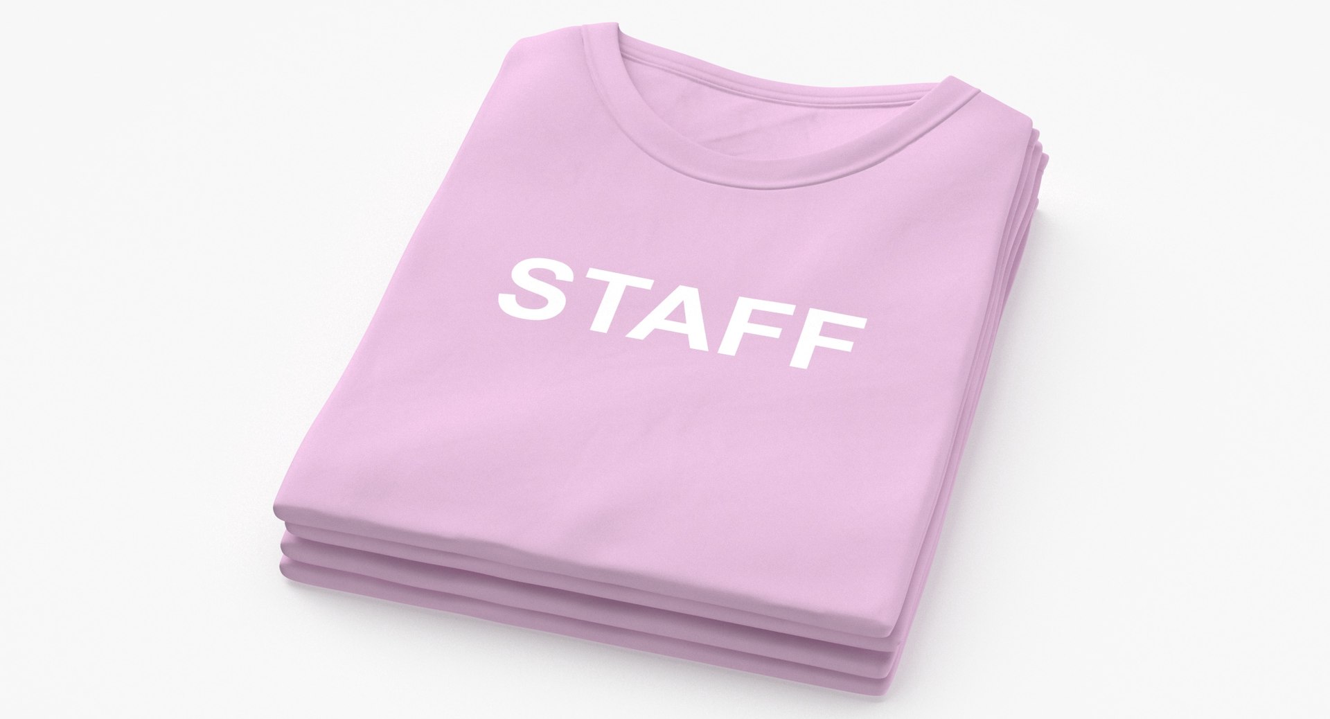 Female Crew Neck Folded Stacked Pink Staff 01 3D model - TurboSquid 1790911