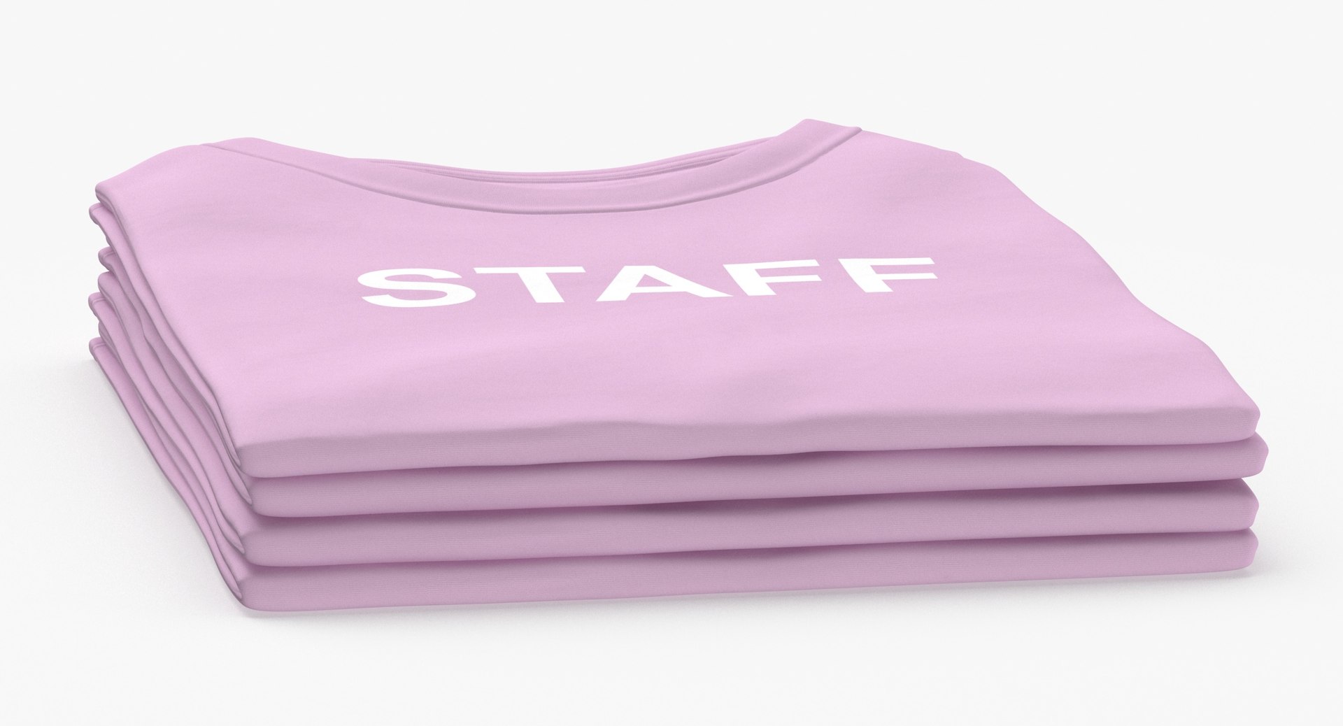 Female Crew Neck Folded Stacked Pink Staff 01 3D model - TurboSquid 1790911