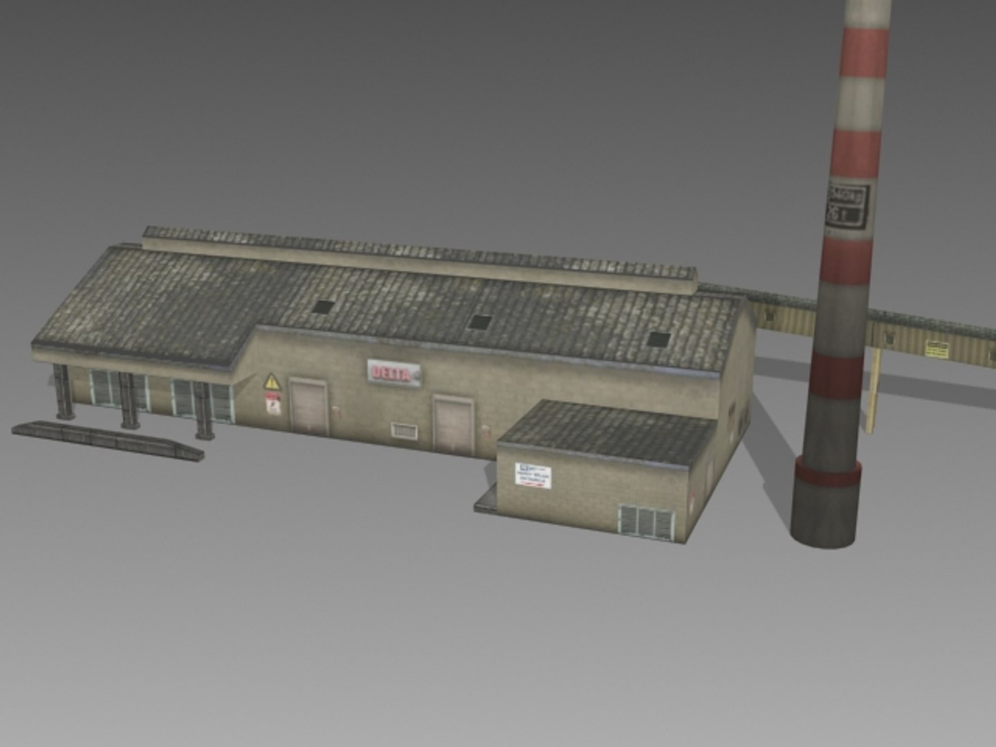 Factory Power Plant 3d Model