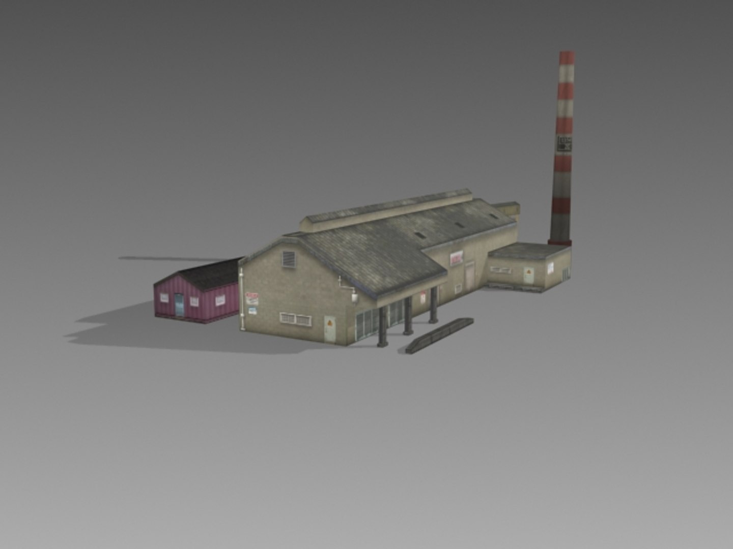 Factory Power Plant 3d Model