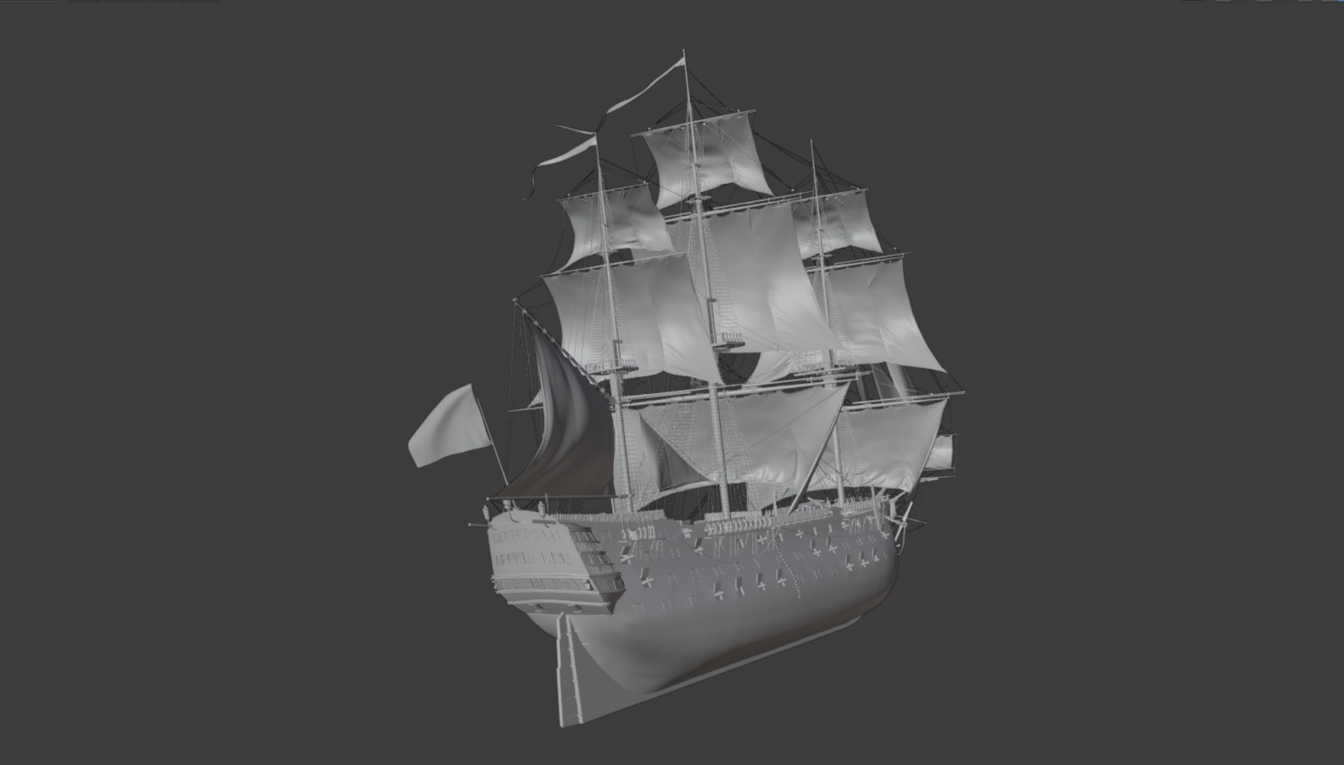 Spanish Ship "San Hermenegildo". Sail Ship Boat Sea Model - TurboSquid ...