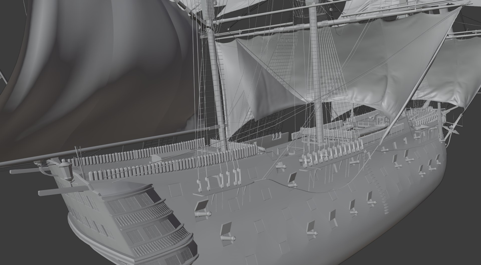 Spanish Ship "San Hermenegildo". Sail Ship Boat Sea Model - TurboSquid ...