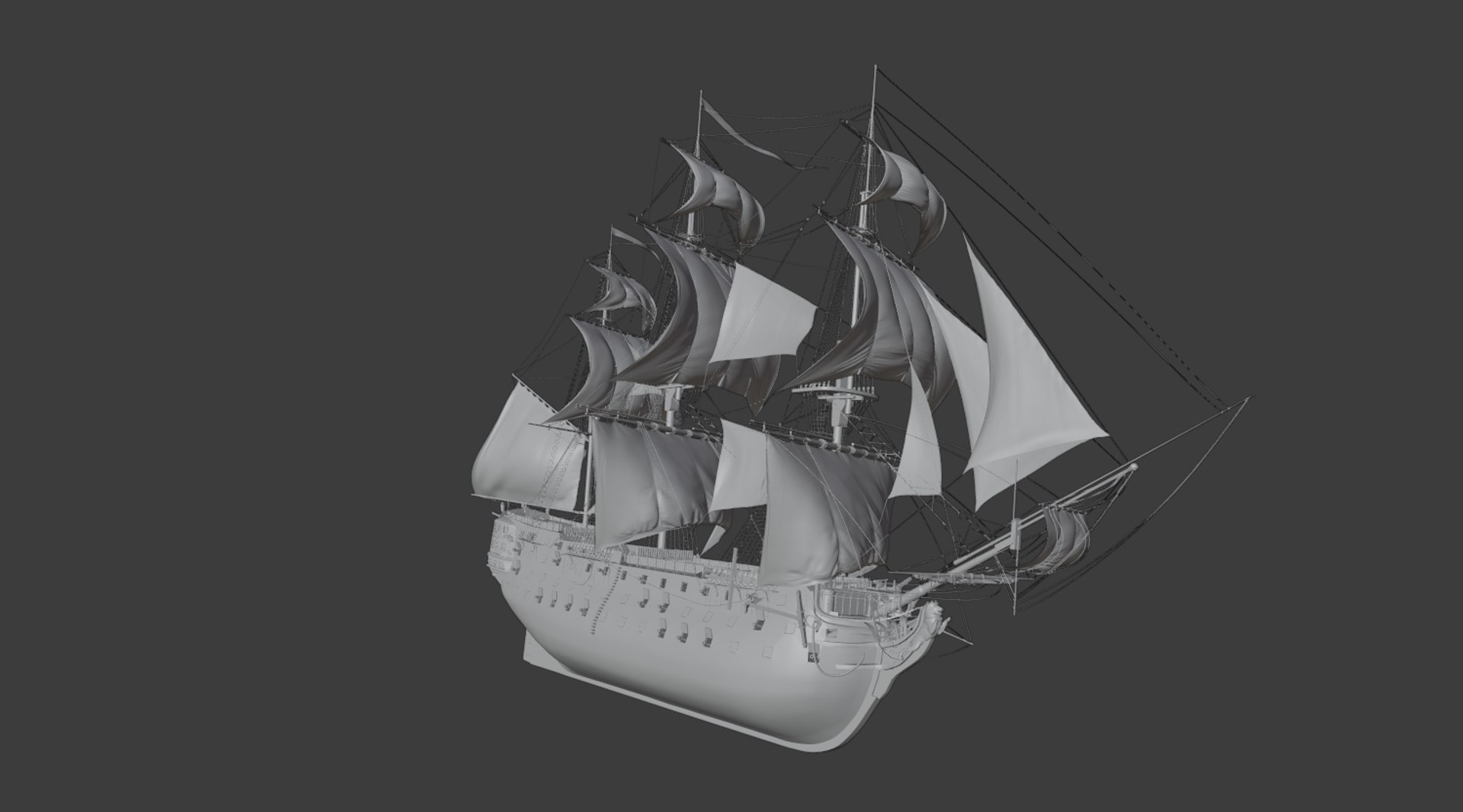 Spanish Ship "San Hermenegildo". Sail Ship Boat Sea Model - TurboSquid ...