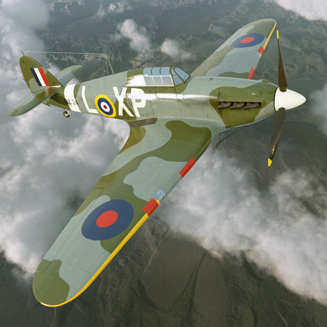 3d max hawker hurricane wwii fighter