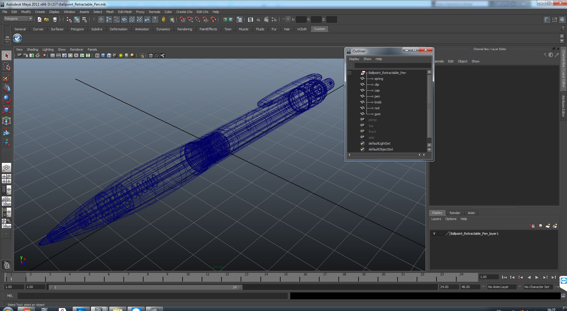 3D ballpoint retractable pen - TurboSquid 1203617