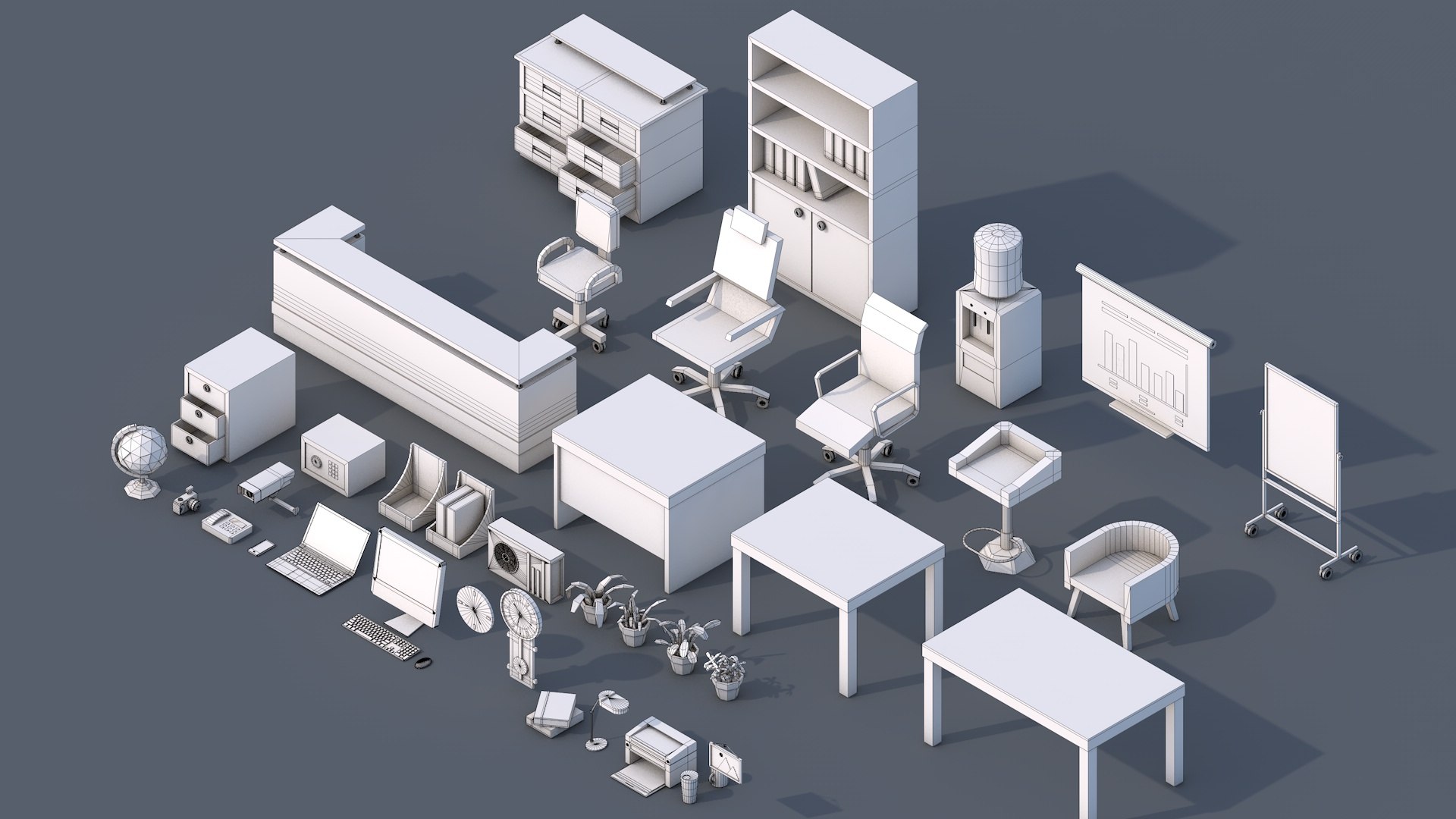 1 Pack 4 Office 3D Model - TurboSquid 1527628