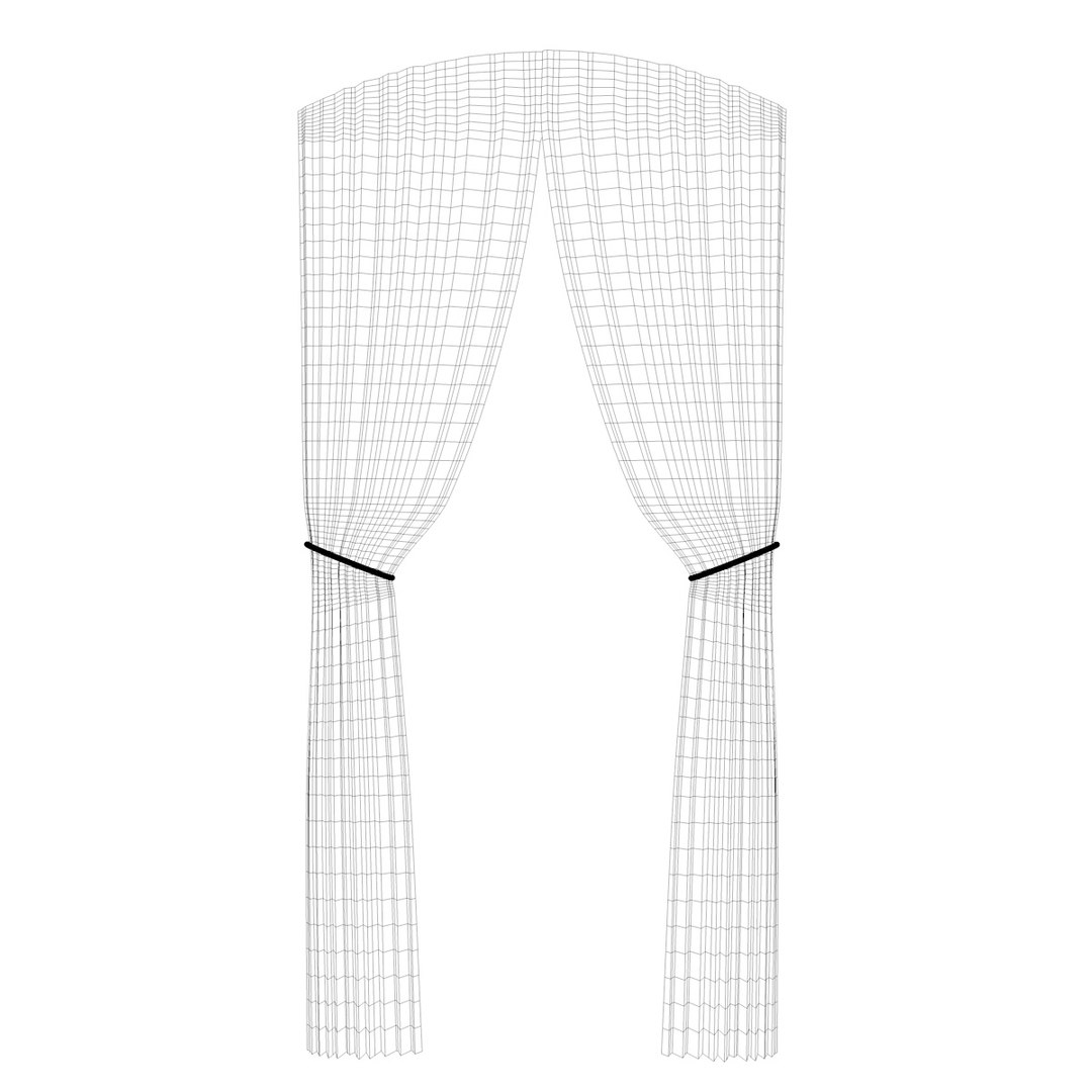 Curtains fabric rods 3D model - TurboSquid 1267421