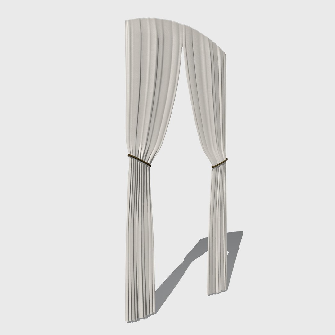 Curtains fabric rods 3D model - TurboSquid 1267421