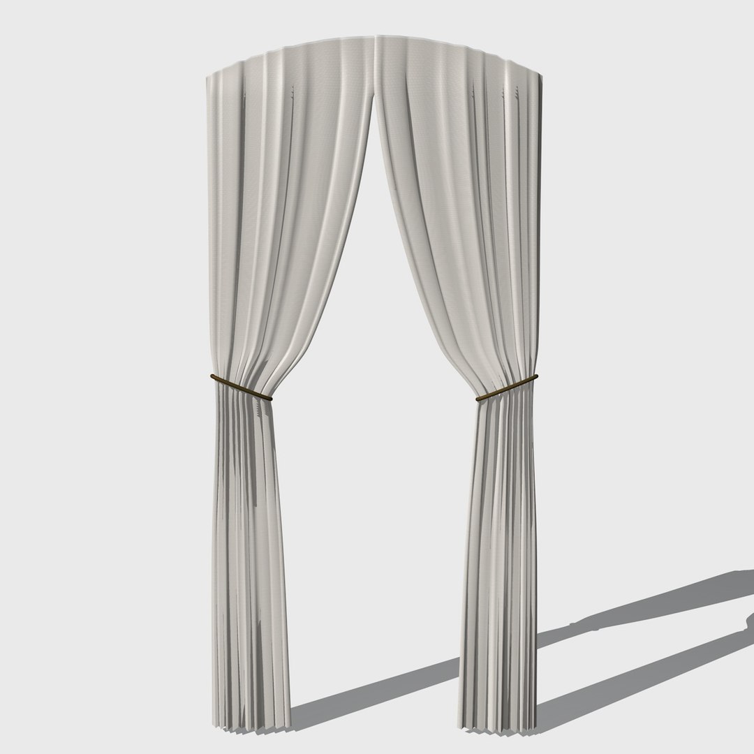 Curtains fabric rods 3D model - TurboSquid 1267421