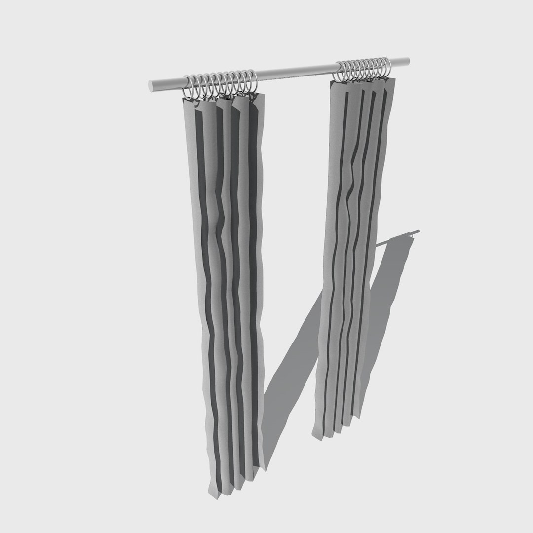 Curtains fabric rods 3D model - TurboSquid 1267421