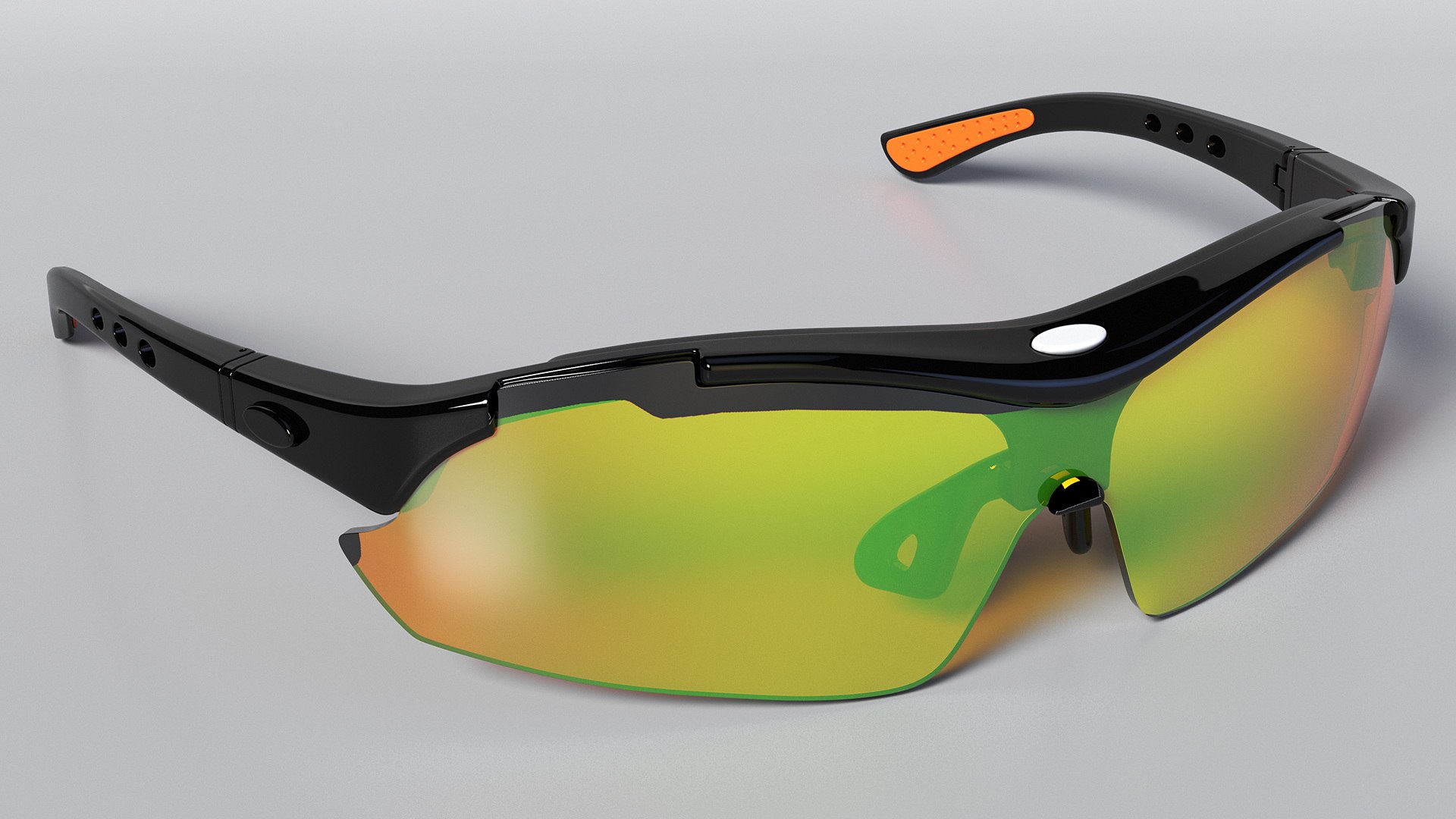 3D Orange Cycling Sport Sunglasses Set model - TurboSquid 2154495