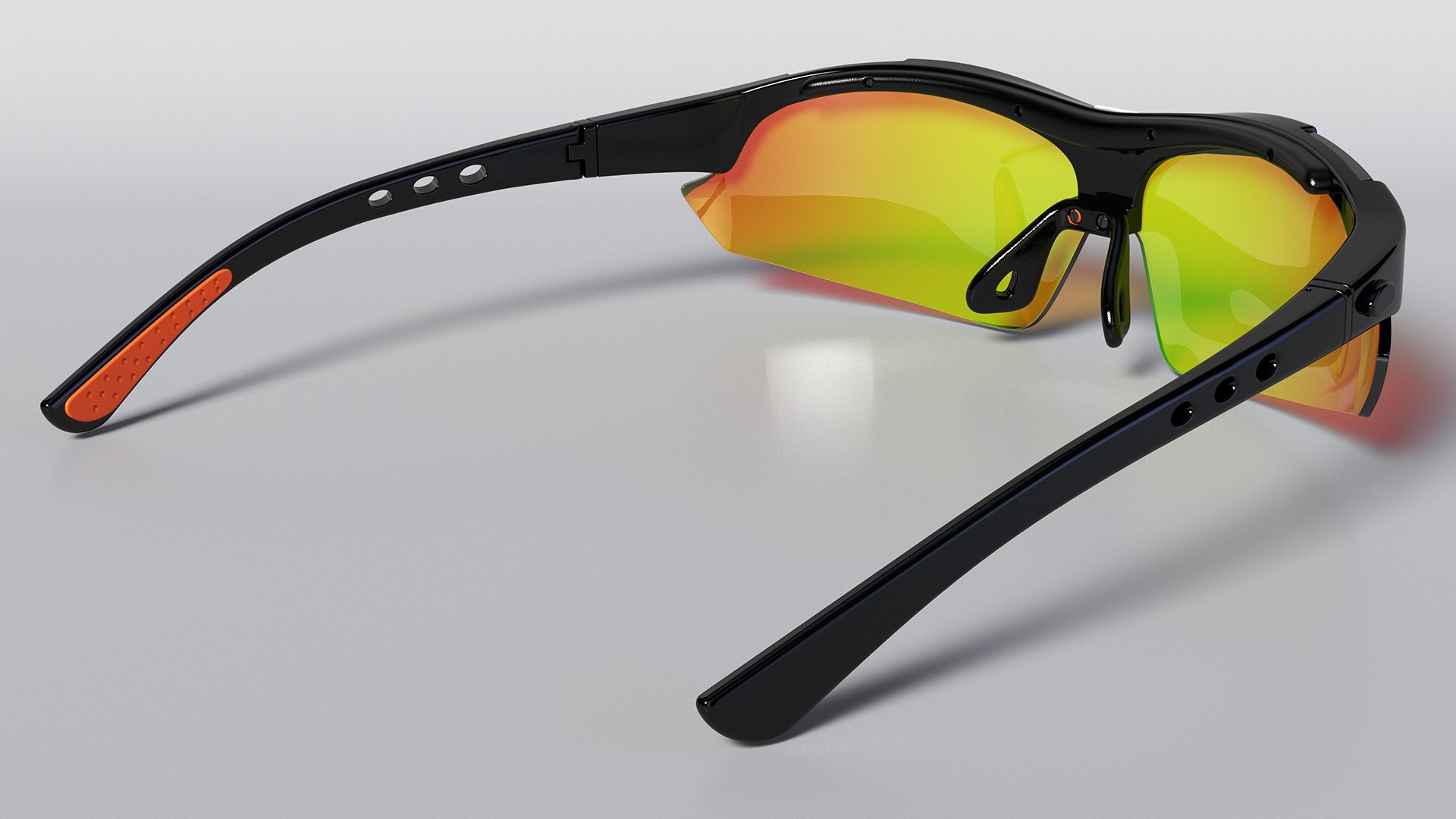 3D Orange Cycling Sport Sunglasses Set model - TurboSquid 2154495