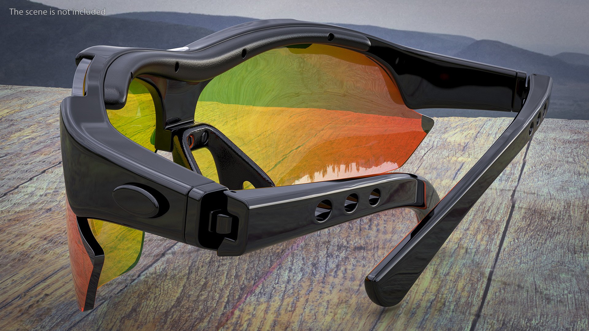 3D Orange Cycling Sport Sunglasses Set Model - TurboSquid 2154495