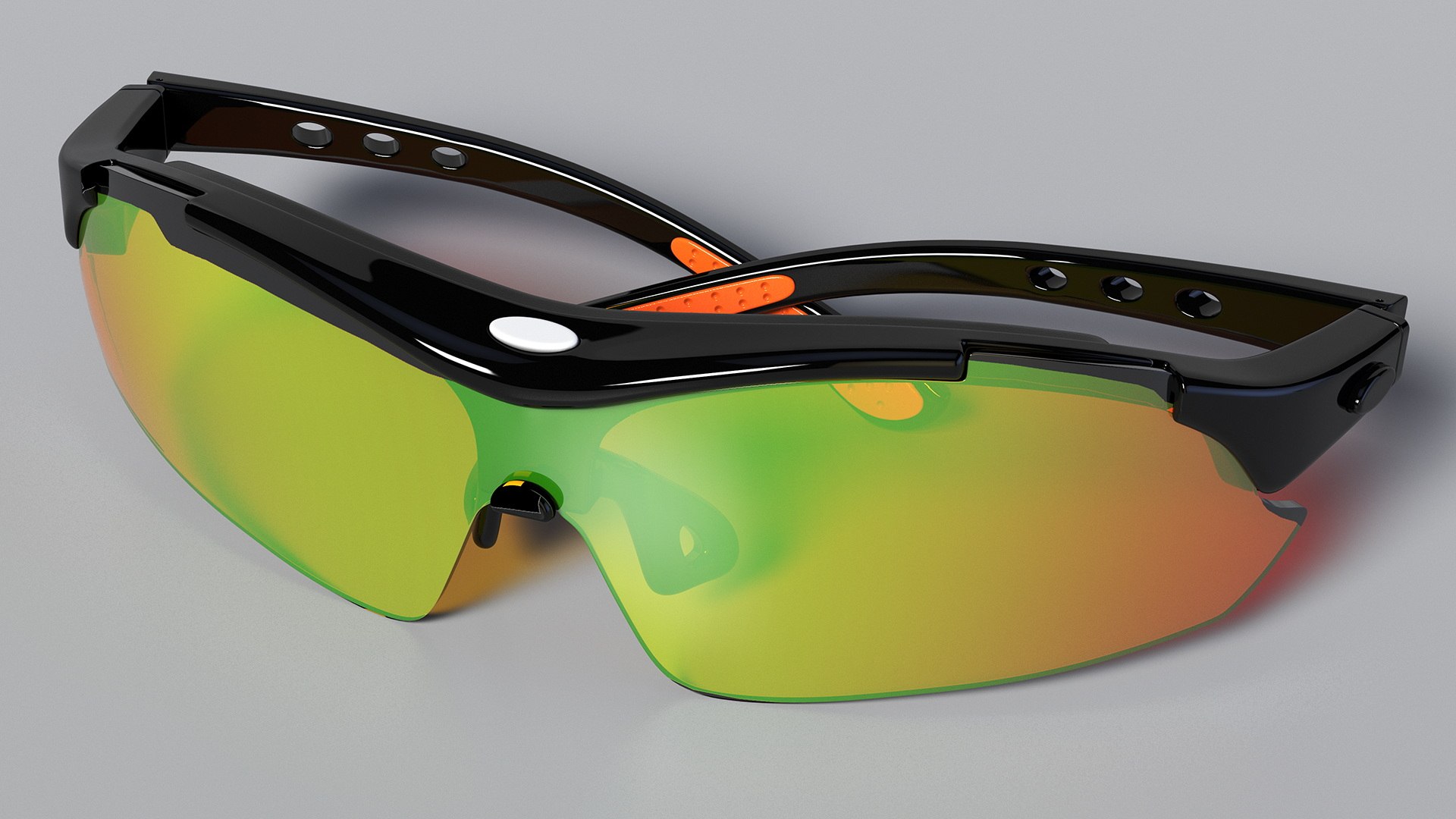 3D Orange Cycling Sport Sunglasses Set Model - TurboSquid 2154495