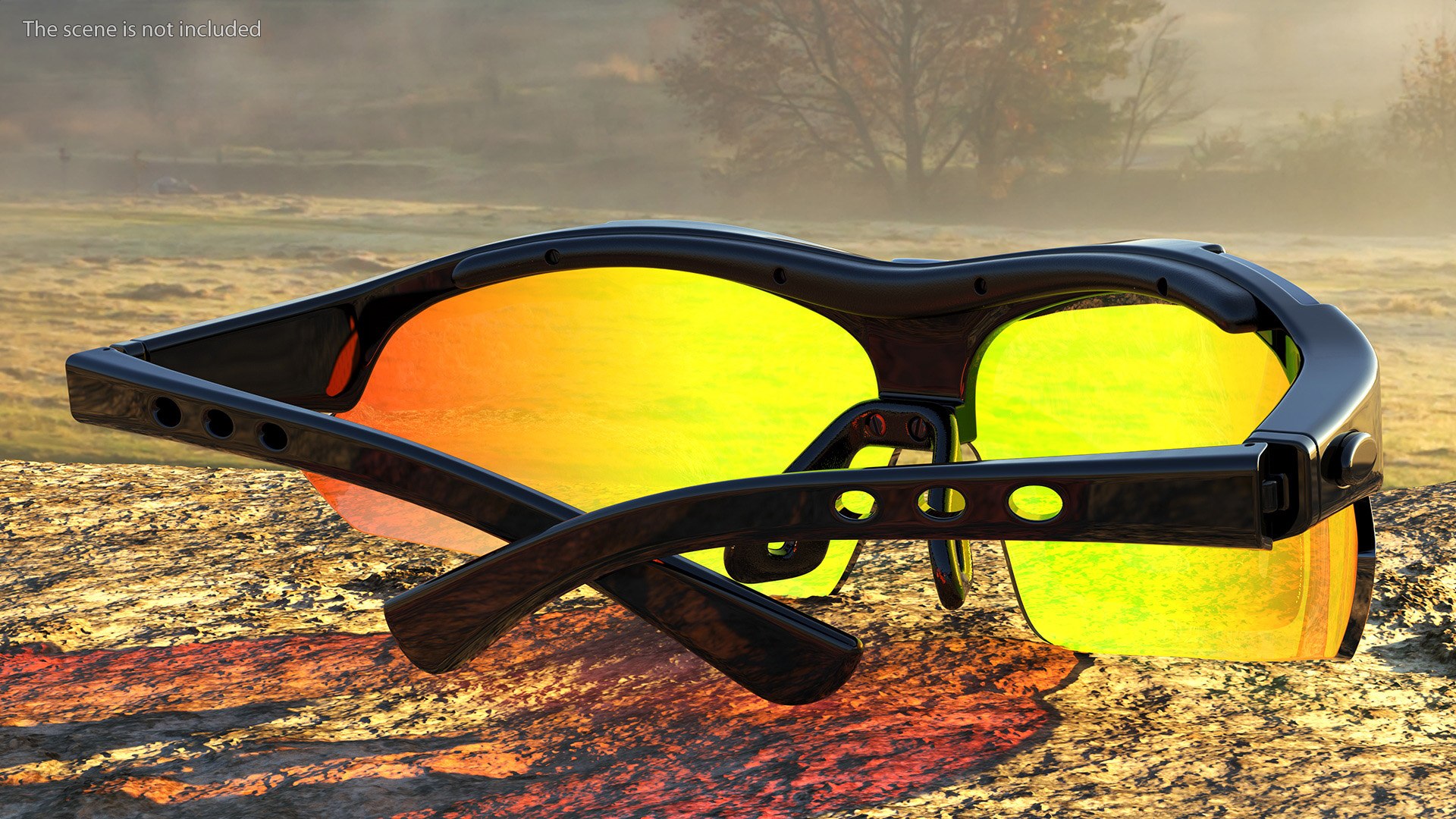 3D Orange Cycling Sport Sunglasses Set Model - TurboSquid 2154495