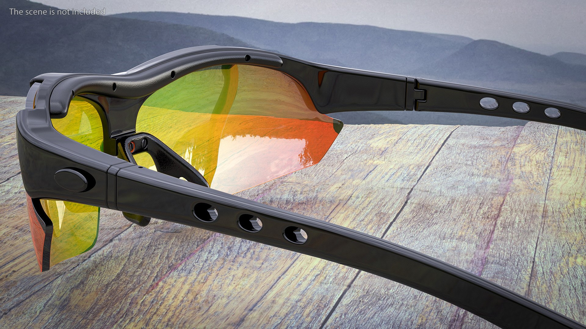 3D Orange Cycling Sport Sunglasses Set Model - TurboSquid 2154495