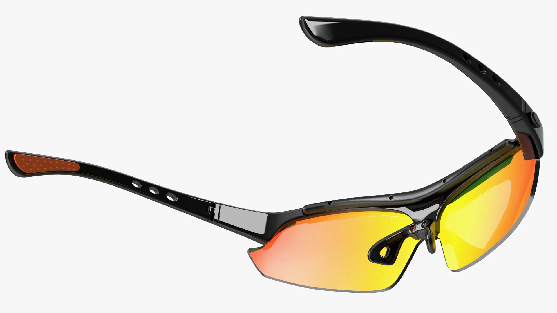 3D Orange Cycling Sport Sunglasses Set model - TurboSquid 2154495