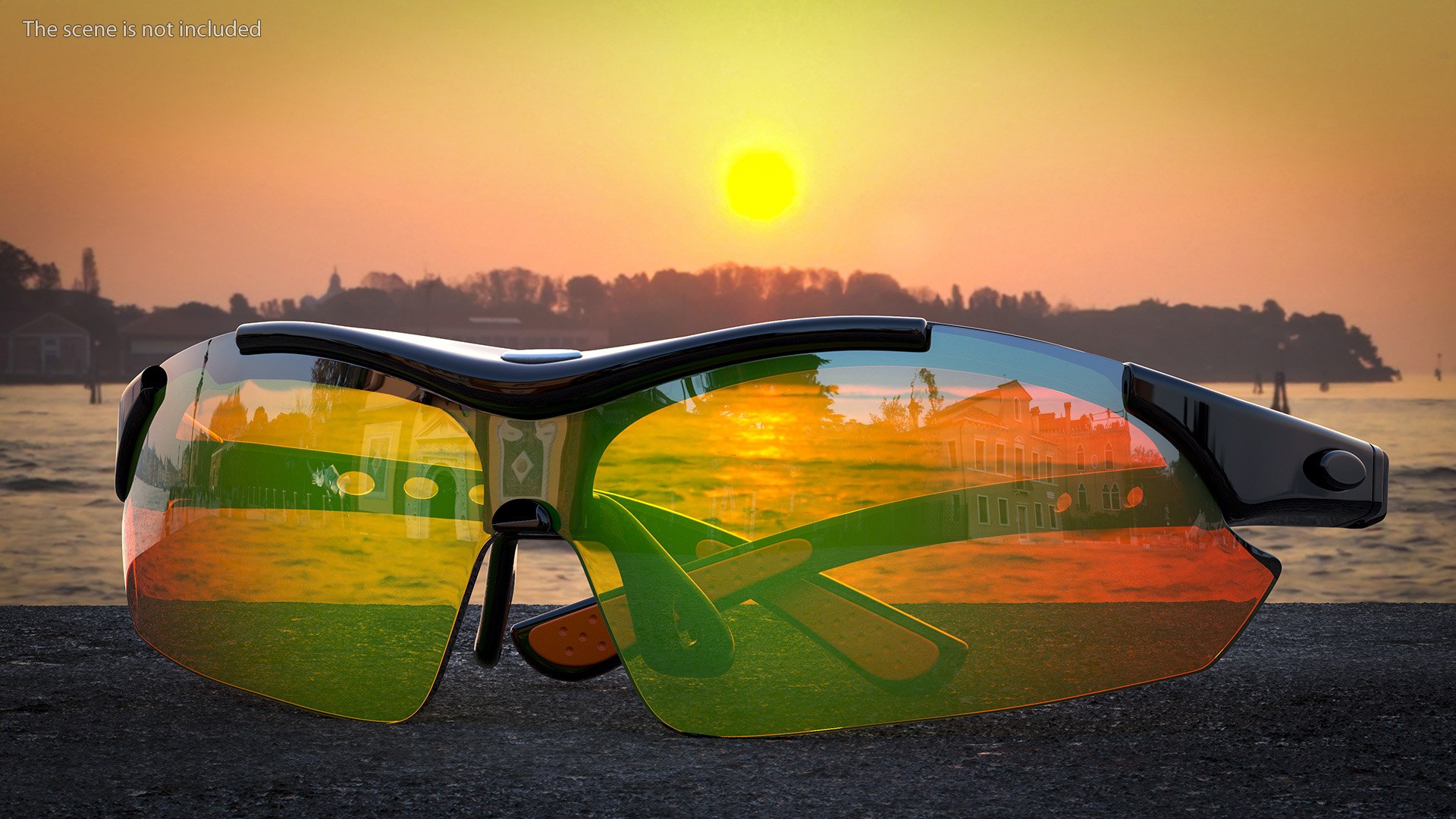 3D Orange Cycling Sport Sunglasses Set Model - TurboSquid 2154495