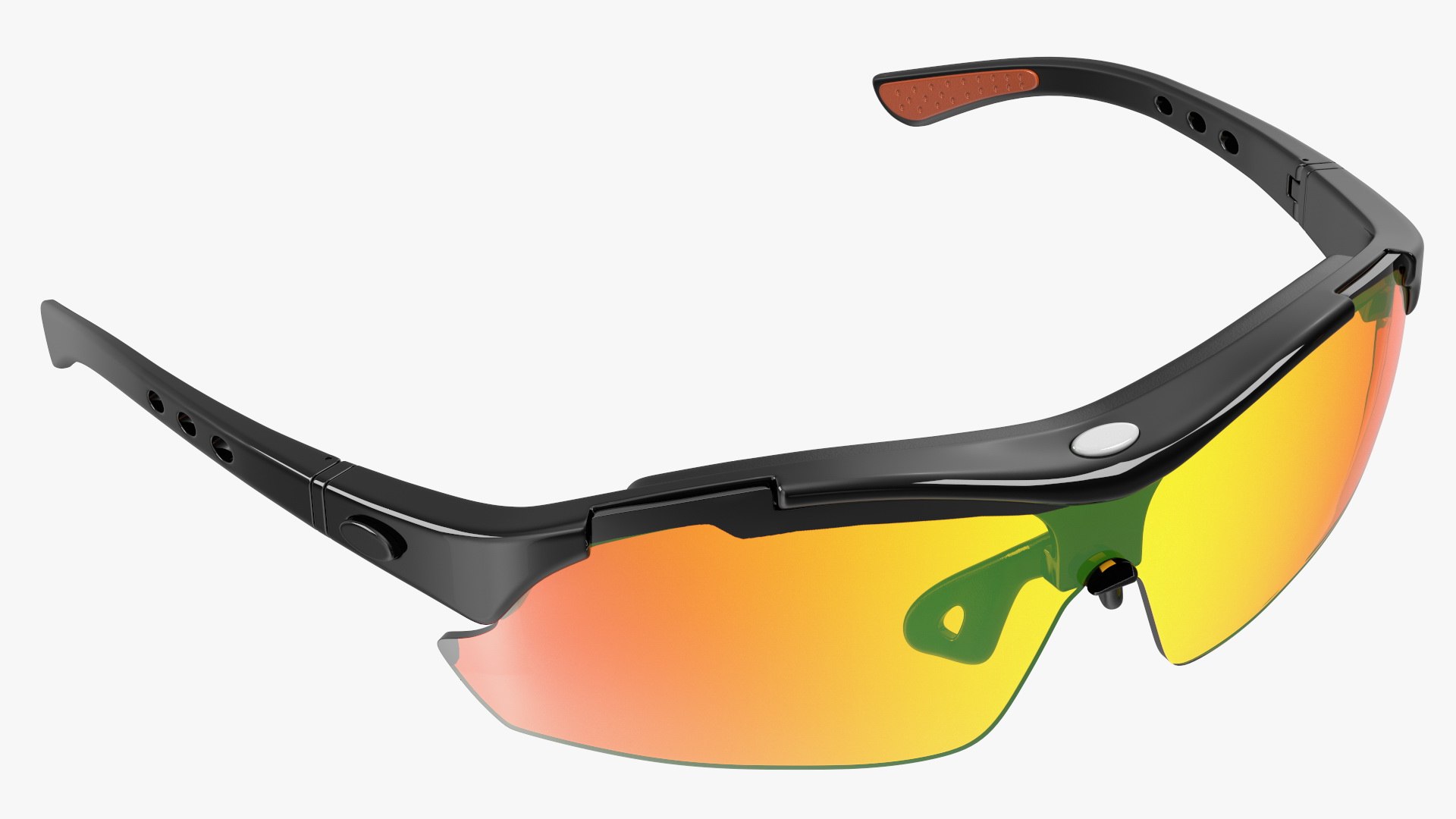 3D Orange Cycling Sport Sunglasses Set model - TurboSquid 2154495