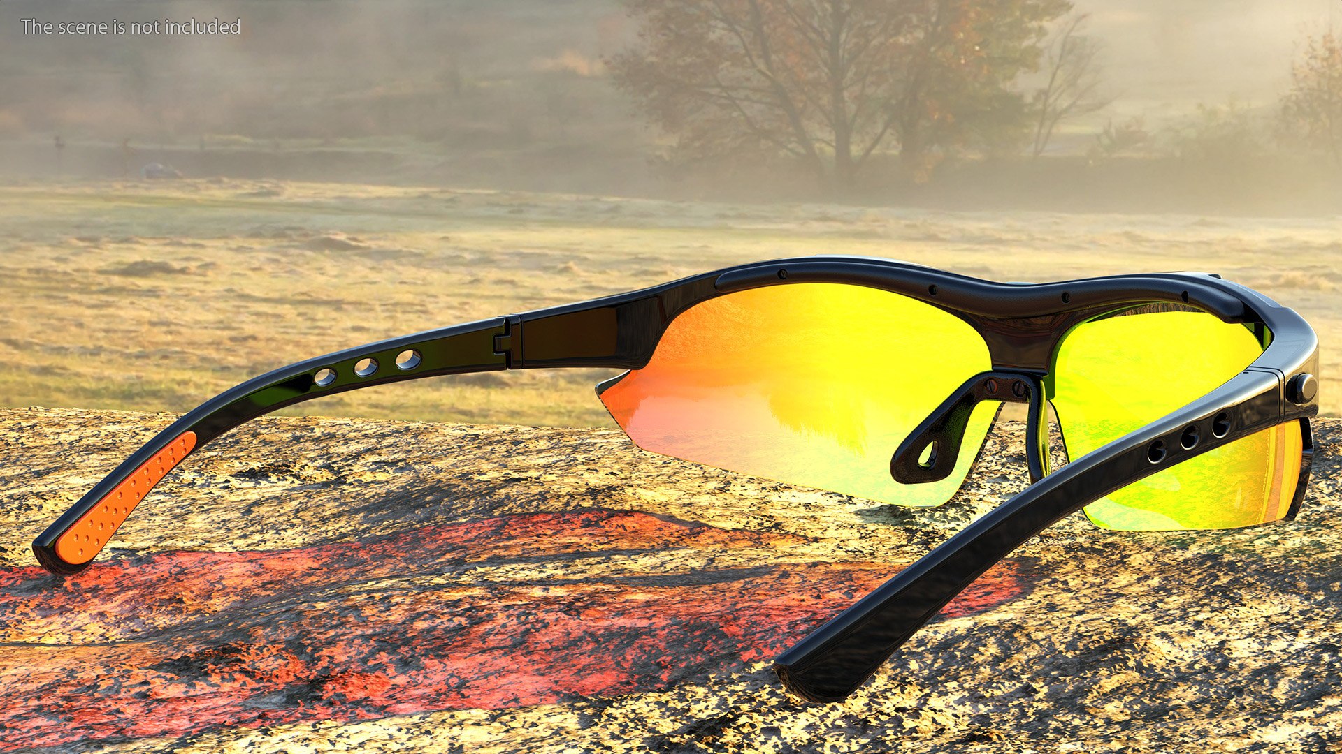 3D Orange Cycling Sport Sunglasses Set Model - TurboSquid 2154495