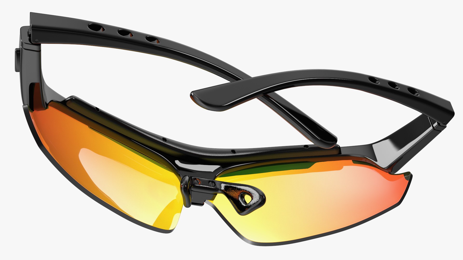 3D Orange Cycling Sport Sunglasses Set model - TurboSquid 2154495