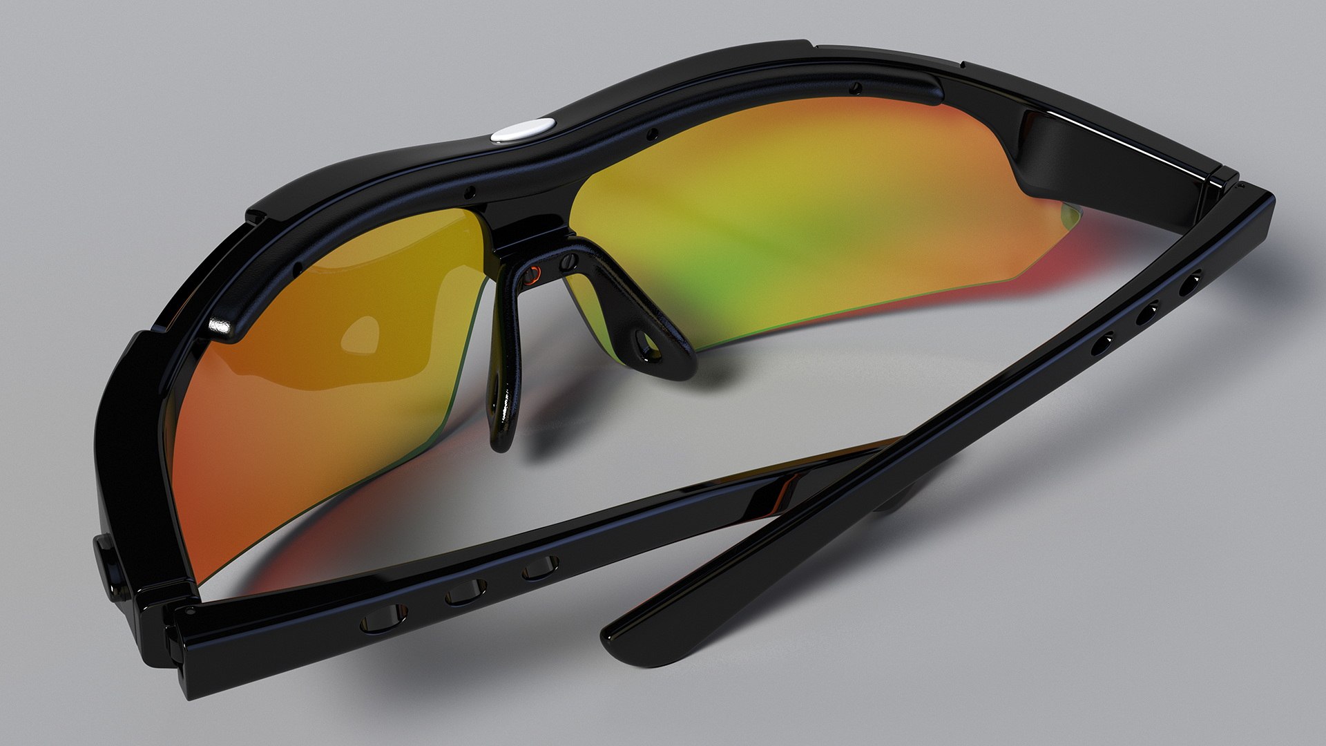 3D Orange Cycling Sport Sunglasses Set model - TurboSquid 2154495