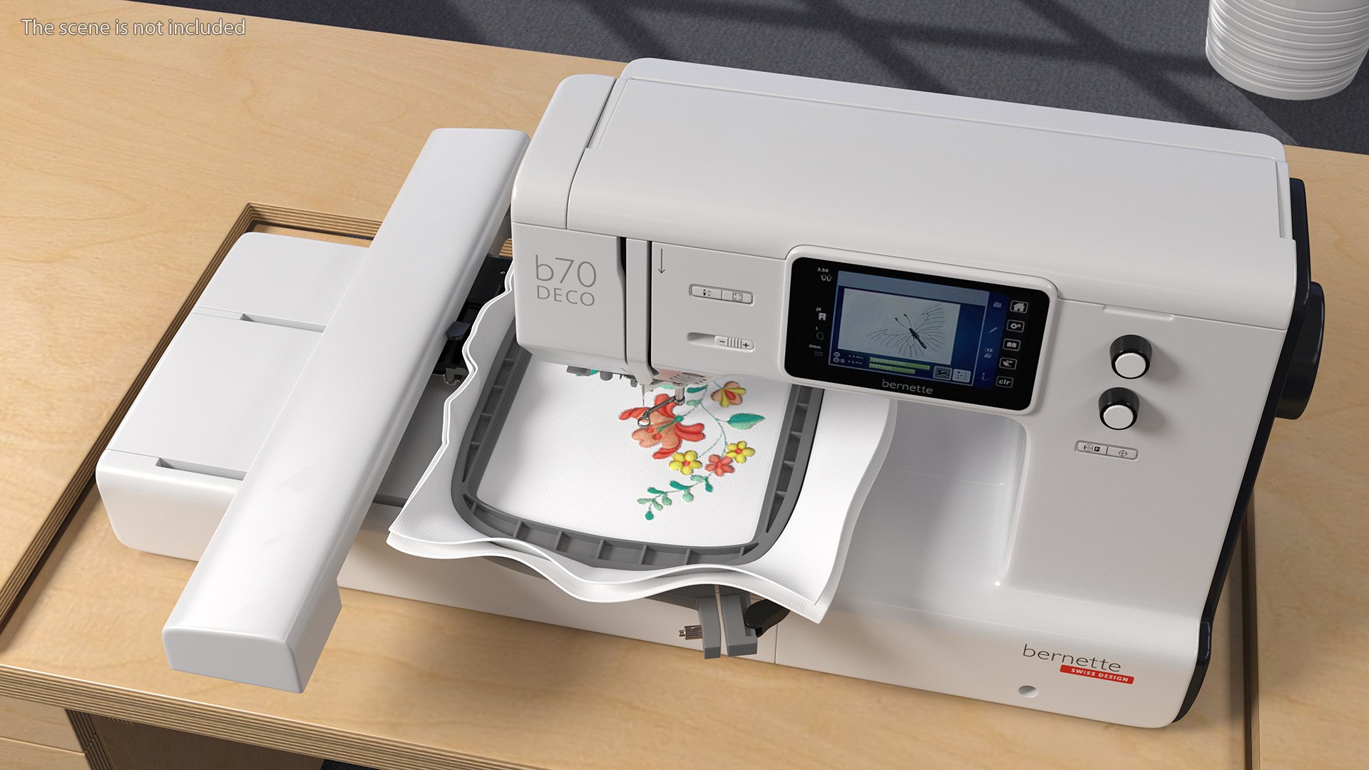 Embroidery Machine Bernette B70 Deco Screen On Rigged For Maya 3D Model - TurboSquid 2193386