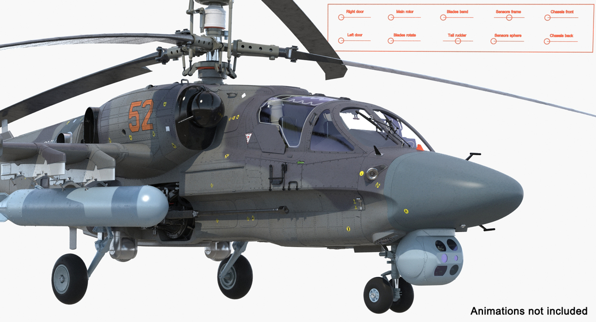 3D Attack Helicopter Ka52 Black - TurboSquid 1191762