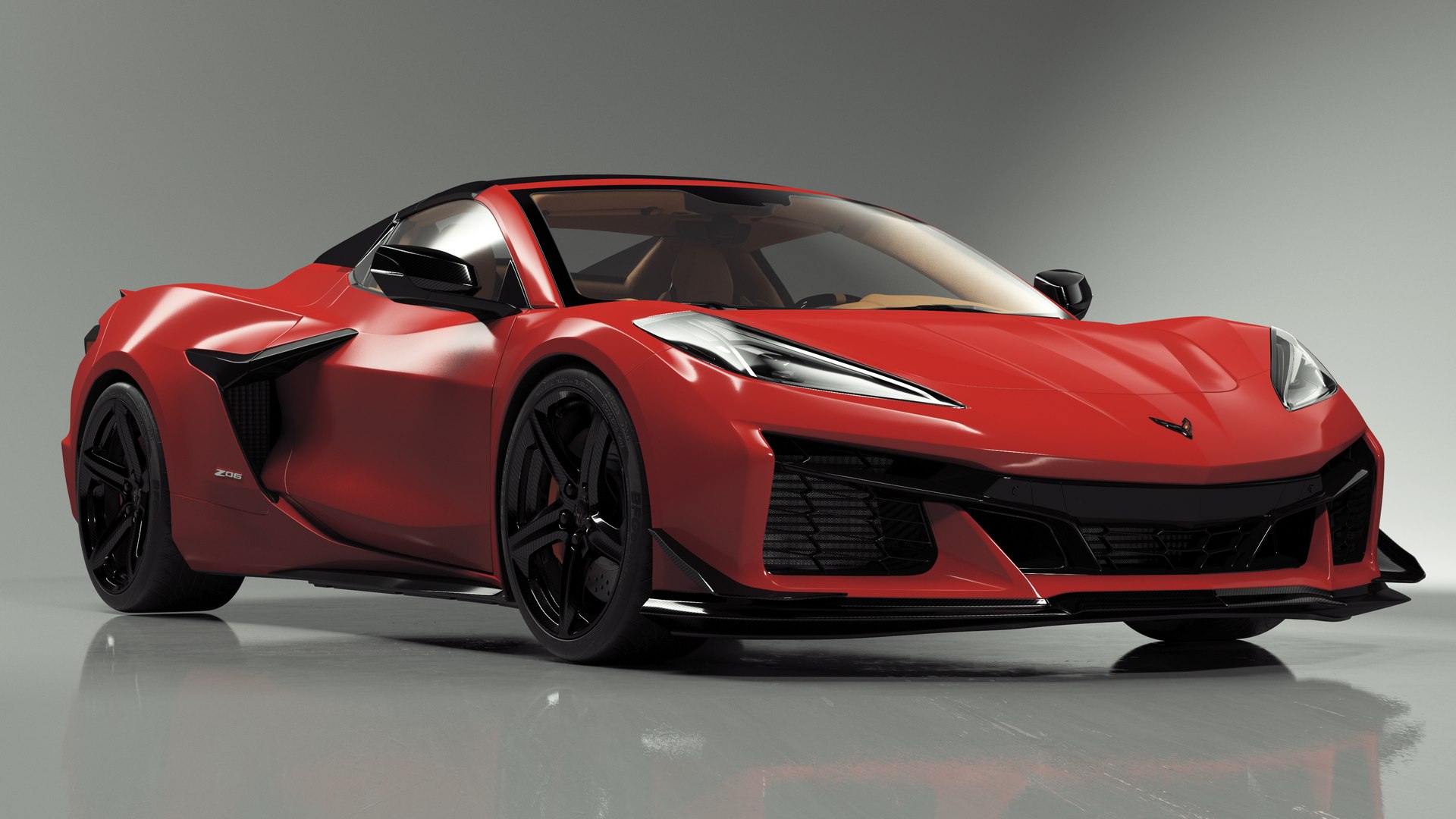 3D Chevy Corvette Z06 2023 Cabriolet Red - TurboSquid 2099633