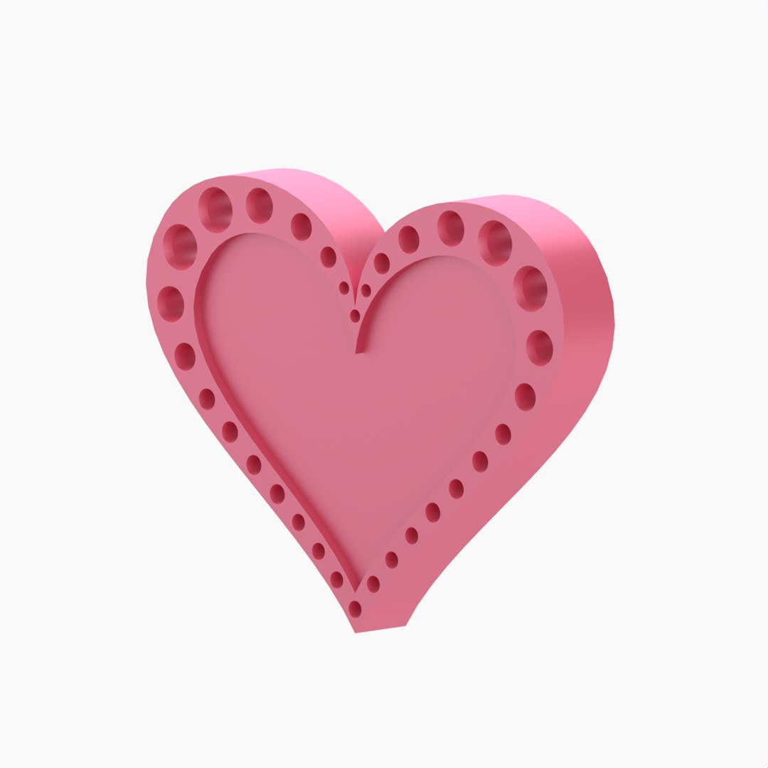 3D Heart with holes on edge - TurboSquid 1844668
