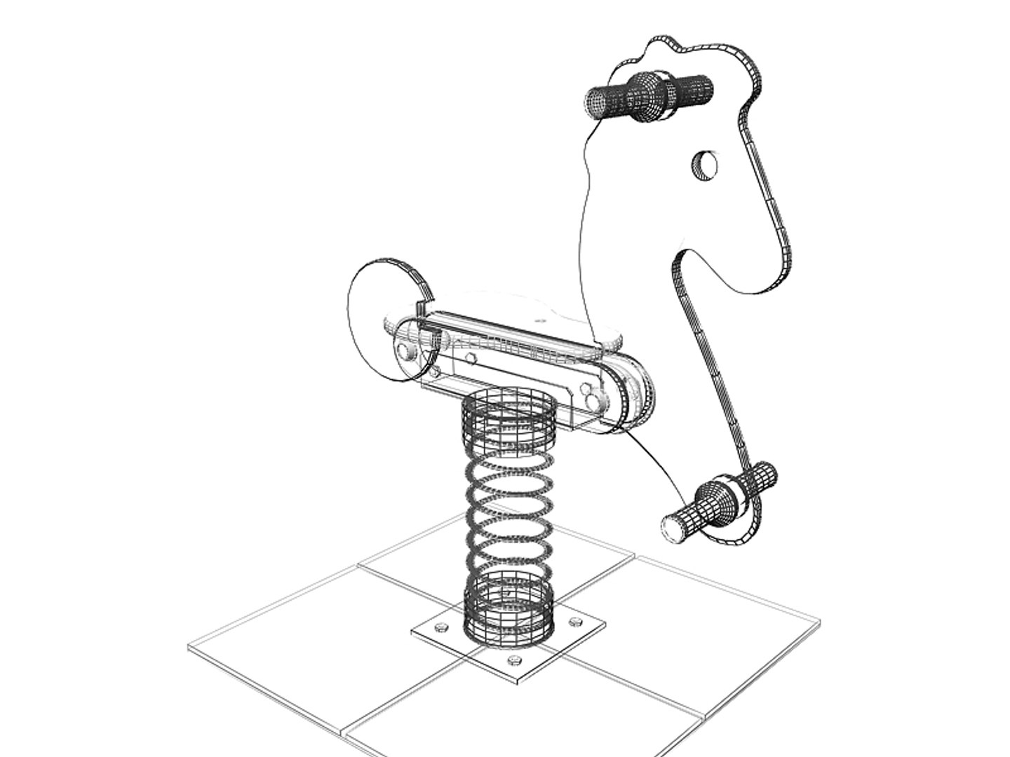 playground spring rocking horse 3d model