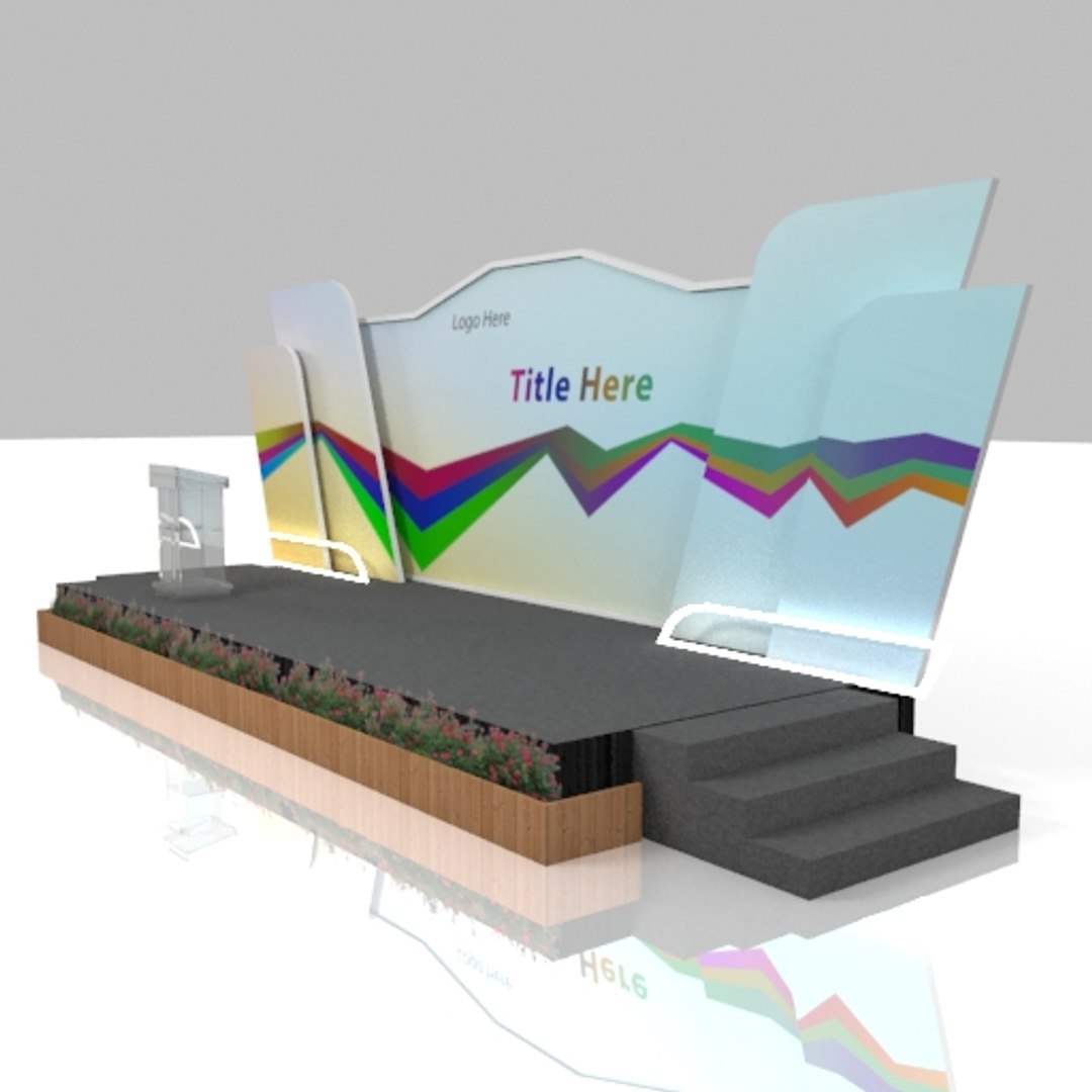 3D Panels Backdrop Stage Rostrum - TurboSquid 1426562