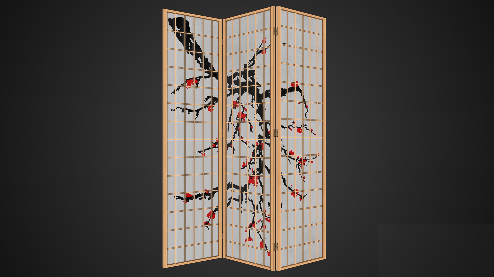 3D Model Game Ready Japanese Folding Screen - TurboSquid 2094818