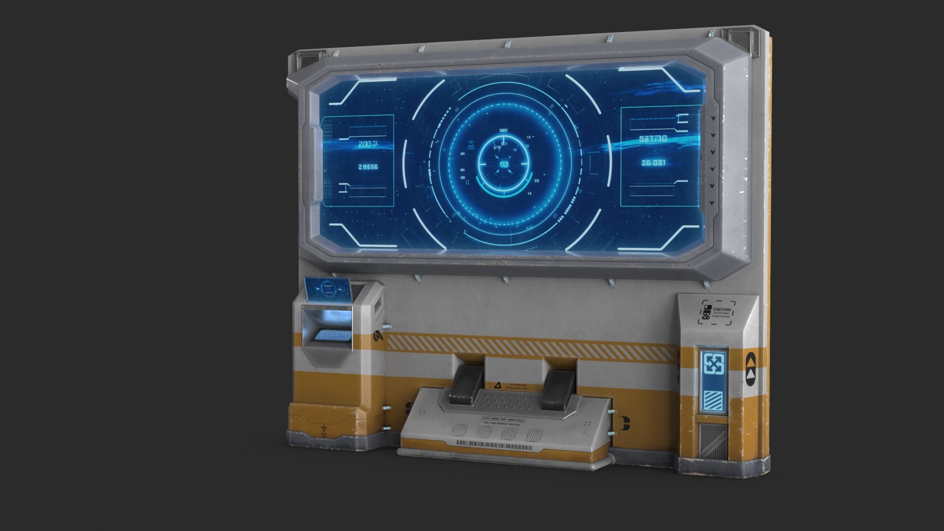 3D Sci Fi Big Control Monitor Model - TurboSquid 2136784