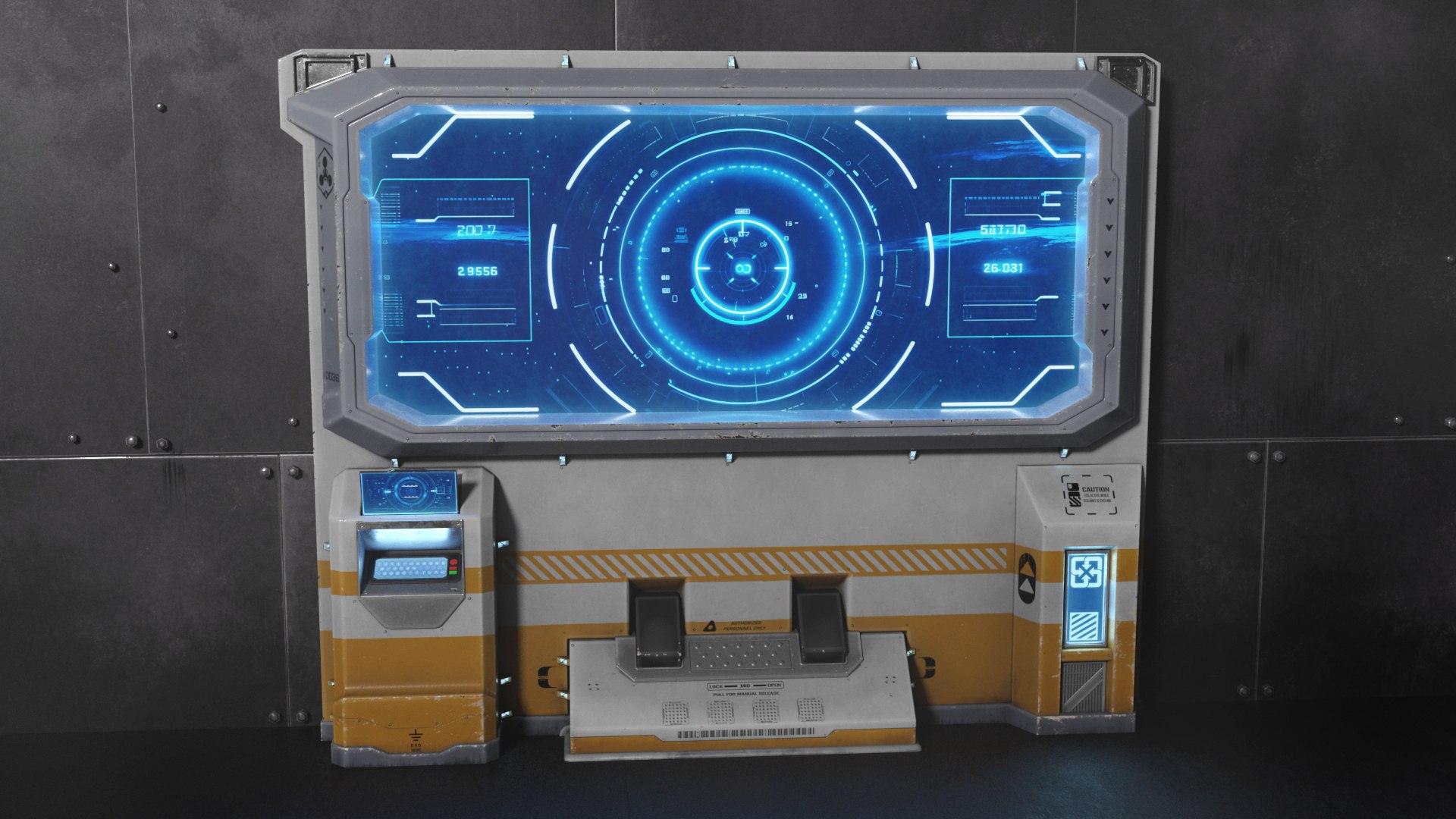 3D Sci Fi Big Control Monitor Model - TurboSquid 2136784