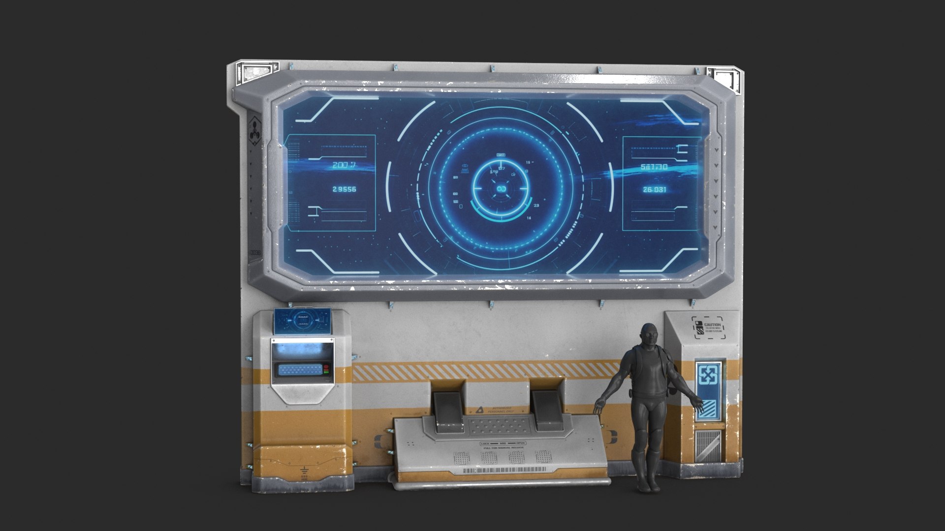 3D Sci Fi Big Control Monitor Model - TurboSquid 2136784