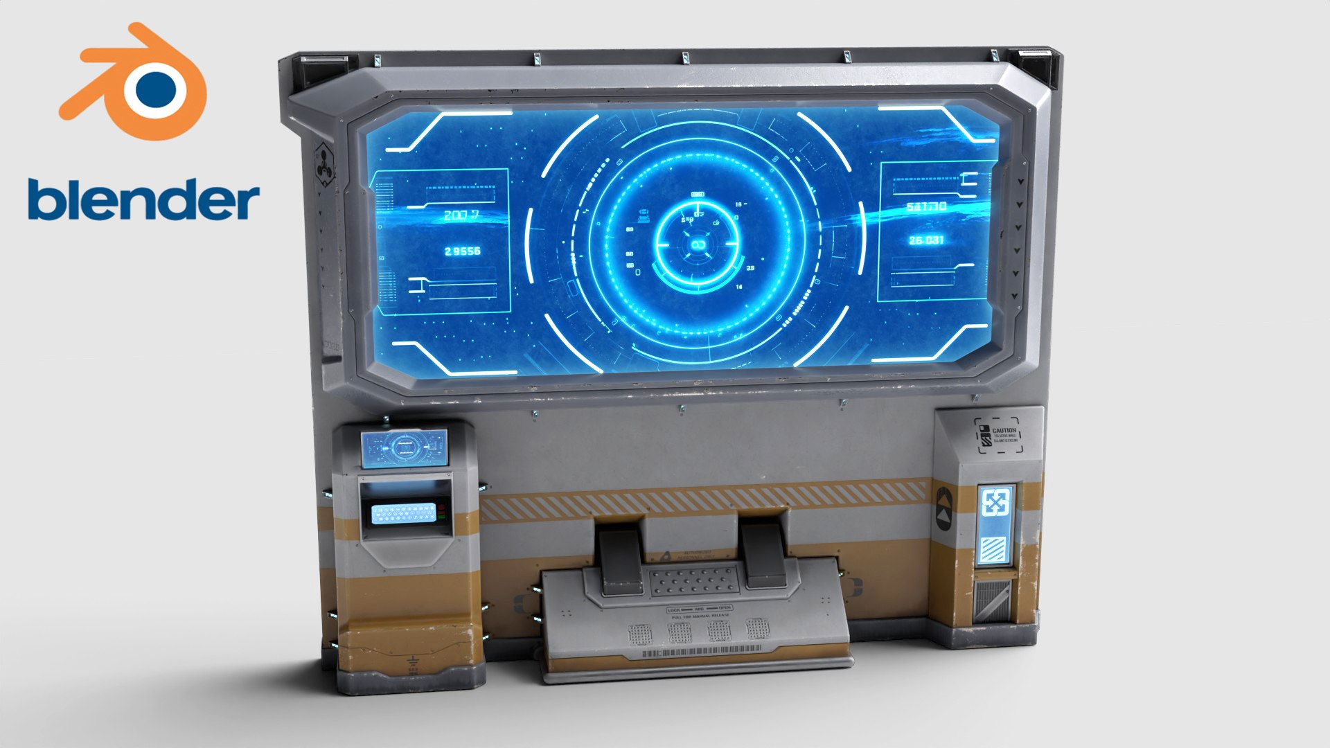 3D Sci Fi Big Control Monitor Model - TurboSquid 2136784