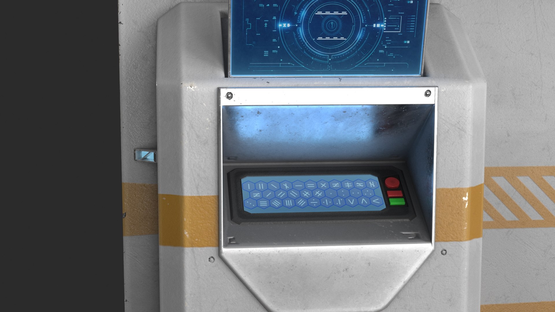 3D Sci Fi Big Control Monitor Model - TurboSquid 2136784