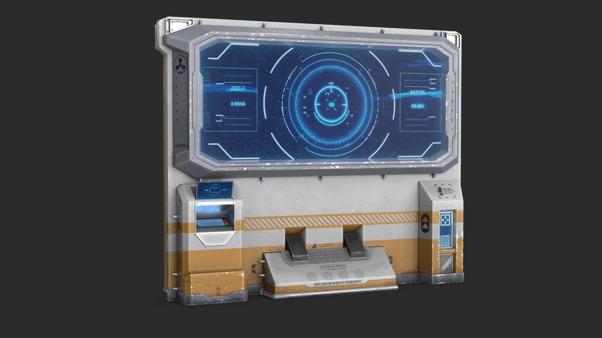 3D Sci Fi Big Control Monitor Model - TurboSquid 2136784
