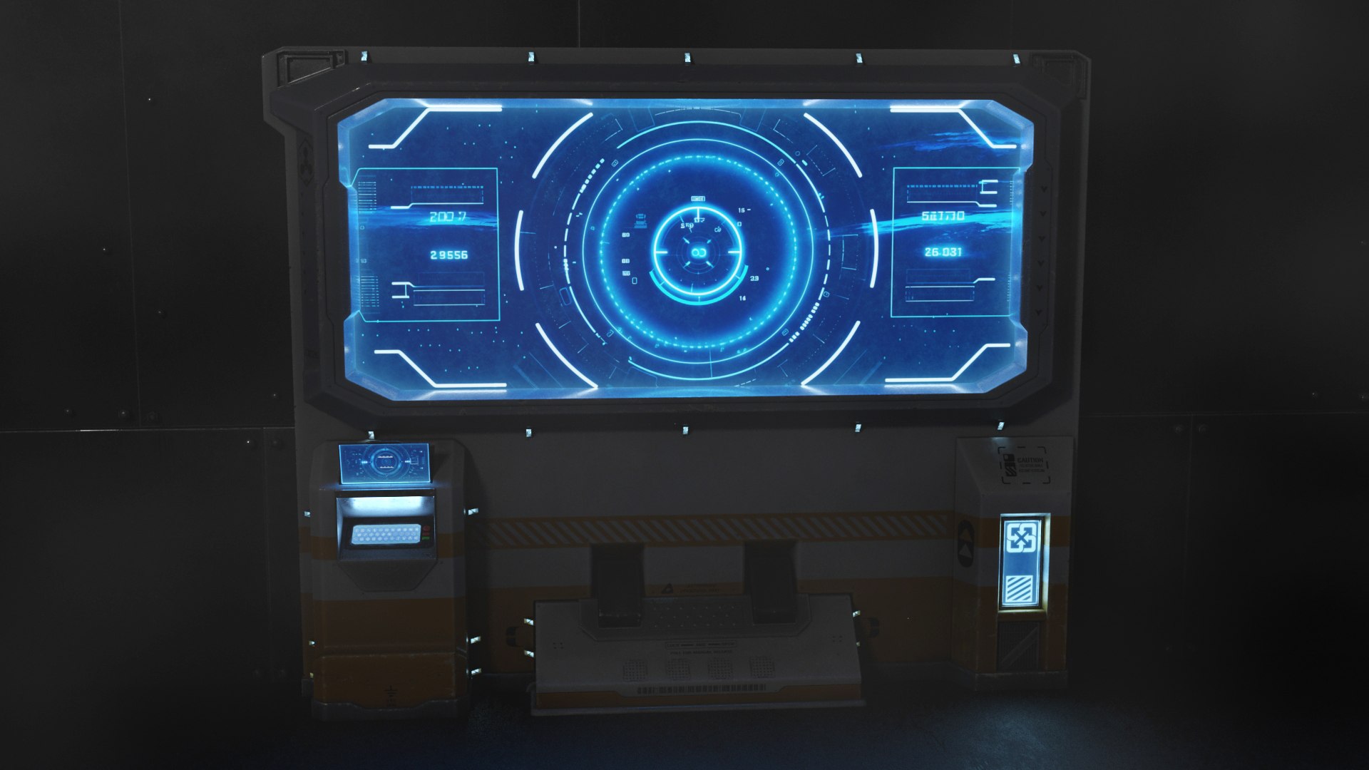 3D Sci Fi Big Control Monitor Model - TurboSquid 2136784