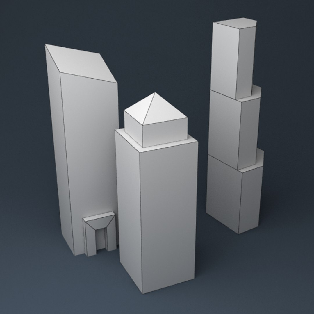 3d Set Skyscrapers Model