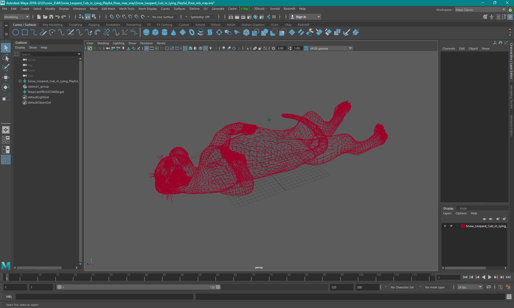 Snow Leopard Cub In Lying Playful Pose 3D Model - TurboSquid 2359120