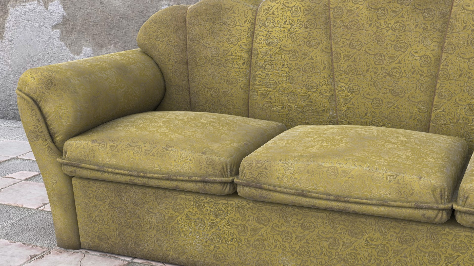 3D Model Old Sofa - TurboSquid 1509114
