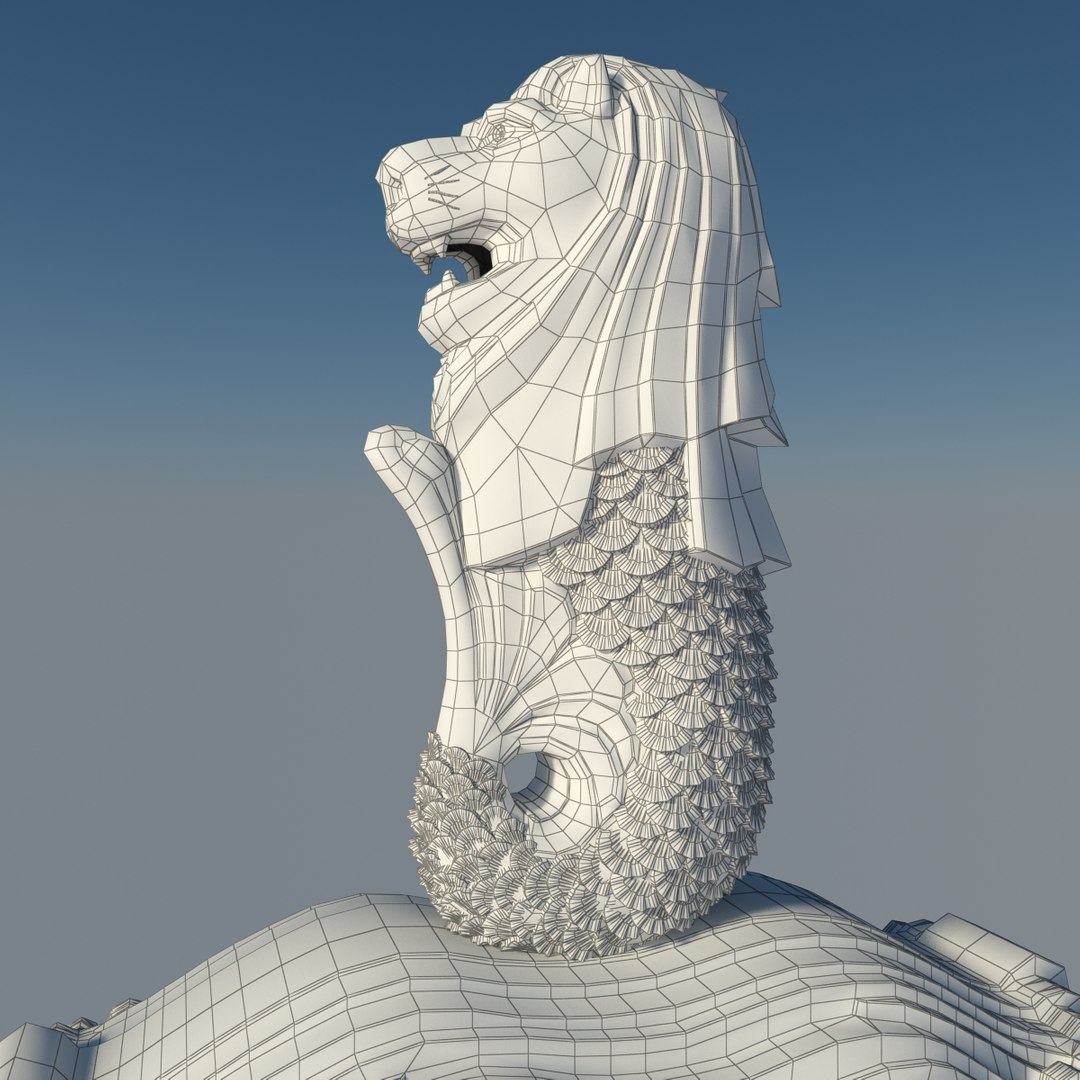 3d Max Merlion Statue